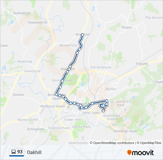 93 Route: Schedules, Stops & Maps - Oakhill (Updated)