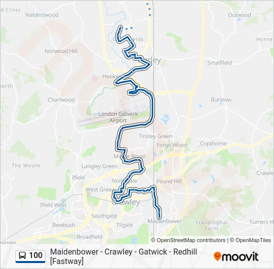 100 Route: Schedules, Stops & Maps - Maidenbower (Updated)