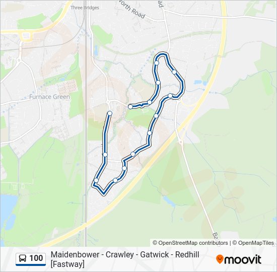 100 Route: Schedules, Stops & Maps - Maidenbower (Updated)