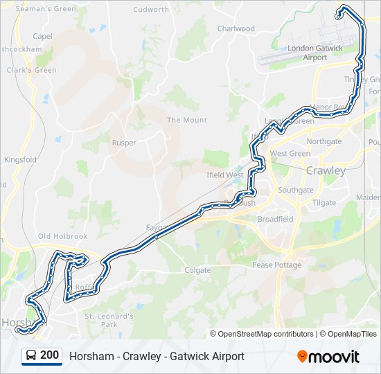 200 Route: Schedules, Stops & Maps - Gatwick Airport (Updated)