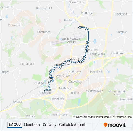 200 Route: Schedules, Stops & Maps - Bewbush (Updated)