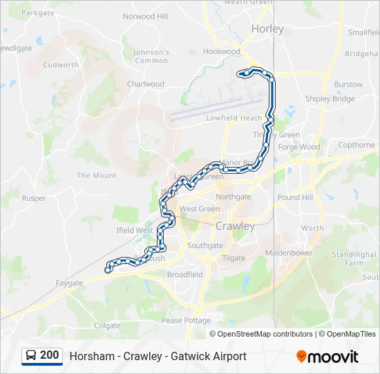 200 Route: Schedules, Stops & Maps - Kilnwood Vale (Updated)