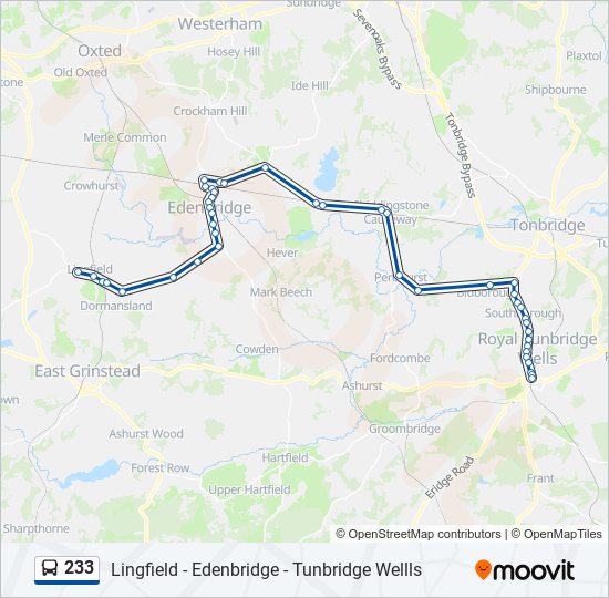 233 Route: Schedules, Stops & Maps - Lingfield (Updated)