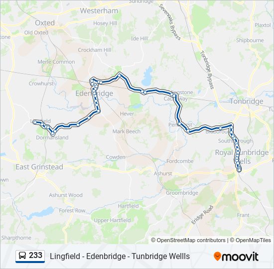233 Route: Schedules, Stops & Maps - Lingfield (Updated)