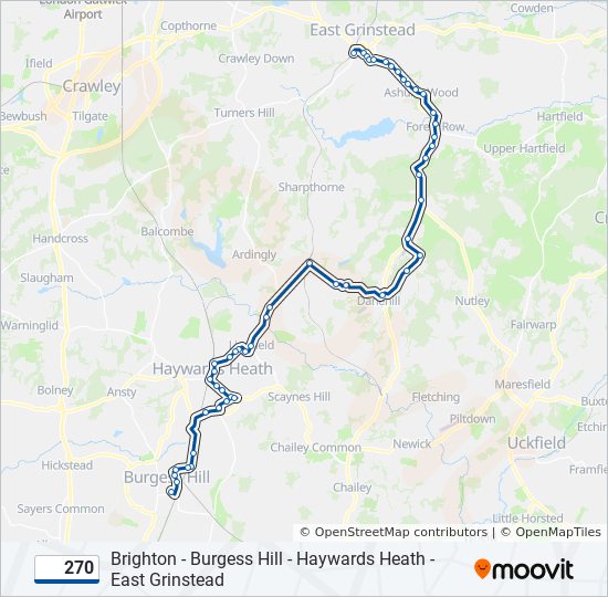 270 Route: Schedules, Stops & Maps - Burgess Hill (Updated)