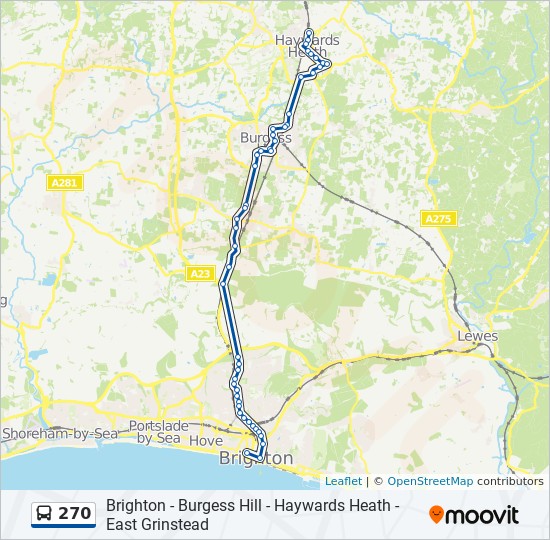 270 Route: Schedules, Stops & Maps - Haywards Heath