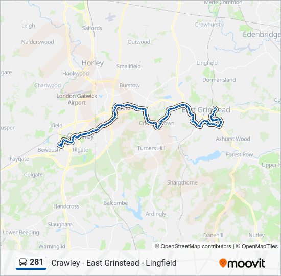 281 Route: Schedules, Stops & Maps - Gossops Green (Updated)