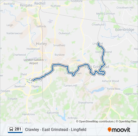 281 Route: Schedules, Stops & Maps - Lingfield (Updated)