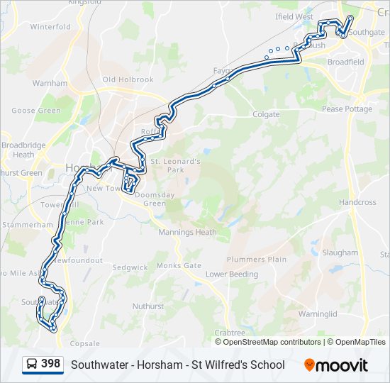 398 Route: Schedules, Stops & Maps - Southwater (Updated)