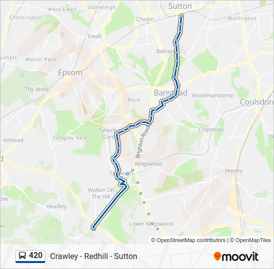 420 Route: Schedules, Stops & Maps - Sutton (Updated)