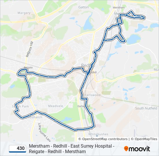 430 Route: Schedules, Stops & Maps - Merstham (Updated)