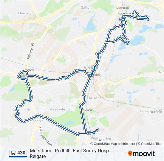 430 Route: Schedules, Stops & Maps - Merstham (Updated)