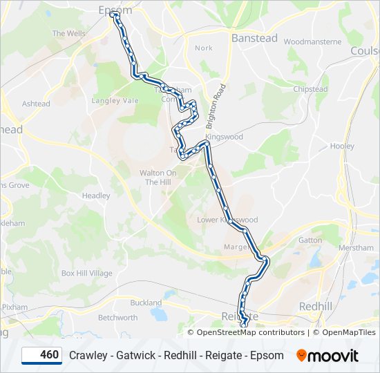 460 Route: Schedules, Stops & Maps - Reigate (Updated)