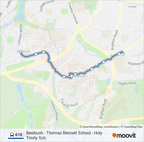610 Route: Schedules, Stops & Maps - Bewbush (Updated)