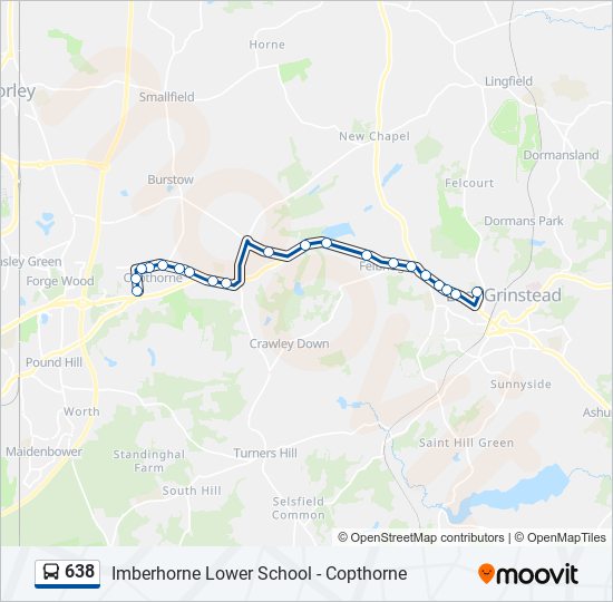 638 Route: Schedules, Stops & Maps - East Grinstead (Updated)