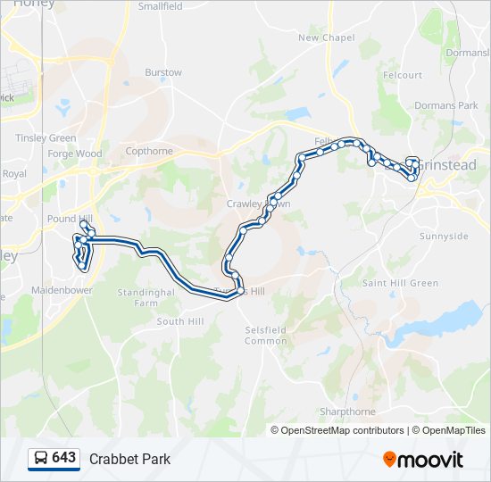 643 Route: Schedules, Stops & Maps - Crabbet Park (Updated)
