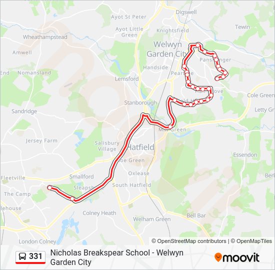 331 Route: Schedules, Stops & Maps - Panshanger (Updated)