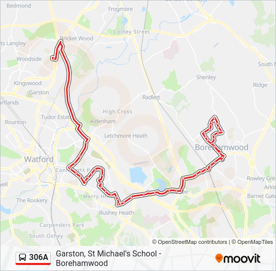 306A Route: Schedules, Stops & Maps - Borehamwood (Updated)