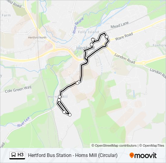 h3 Route: Schedules, Stops & Maps - Hertford (Updated)