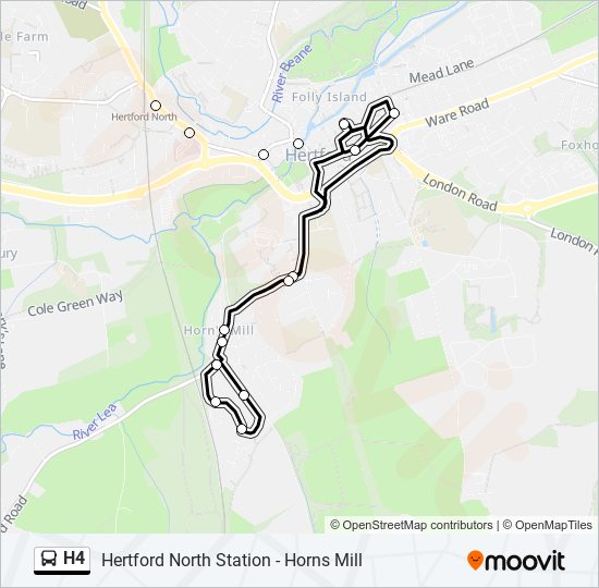 h4 Route: Schedules, Stops & Maps - Hertford (Updated)