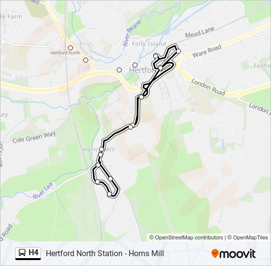 h4 Route: Schedules, Stops & Maps - Hertford (Updated)