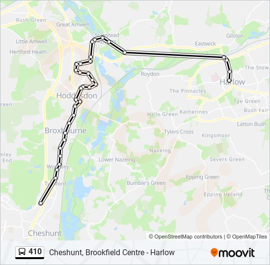 410 Route: Schedules, Stops & Maps - Harlow Town Centre (Updated)