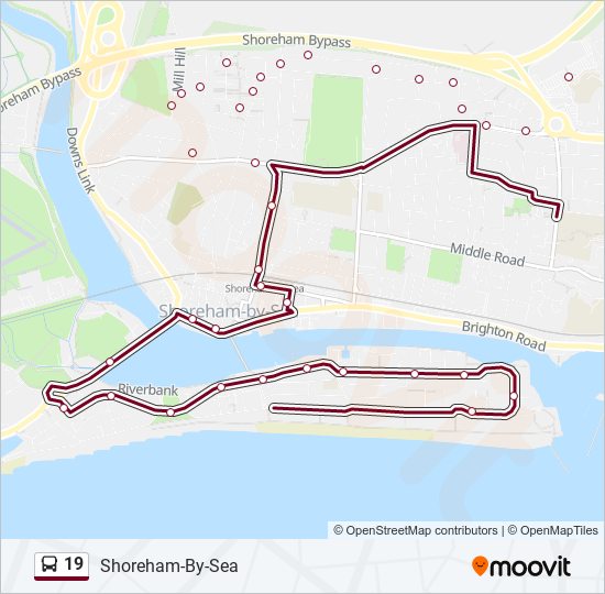 19 Route: Schedules, Stops & Maps - Shoreham-By-Sea (Updated)