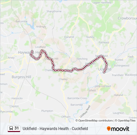 31 Route: Schedules, Stops & Maps - Haywards Heath (Updated)