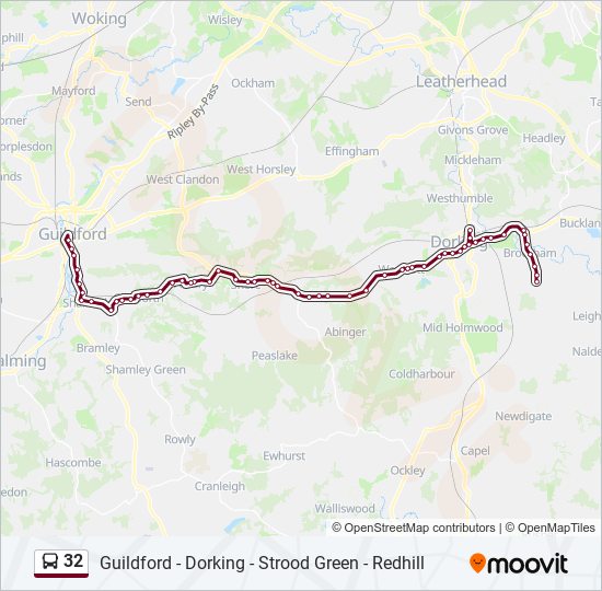 32 Route: Schedules, Stops & Maps - Strood Green (Updated)