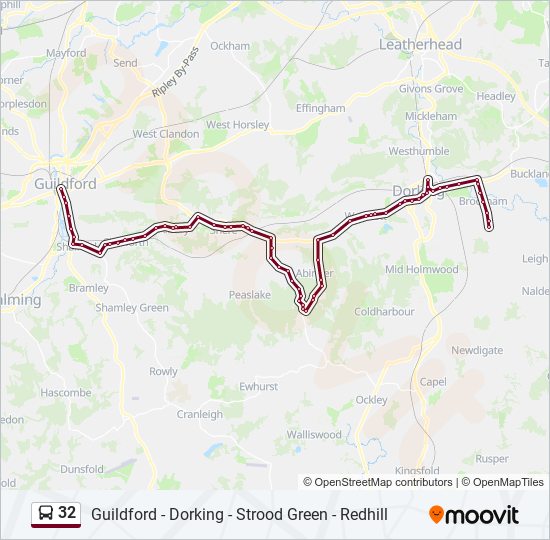 32 Route: Schedules, Stops & Maps - Strood Green (Updated)