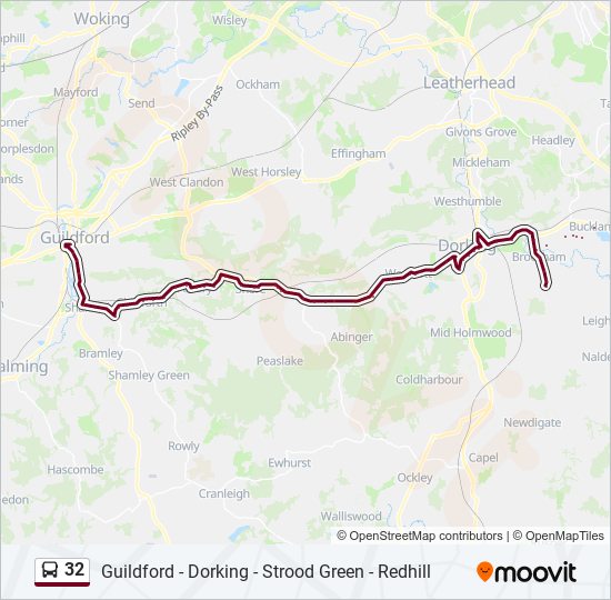 32 Route: Schedules, Stops & Maps - Guildford (Updated)