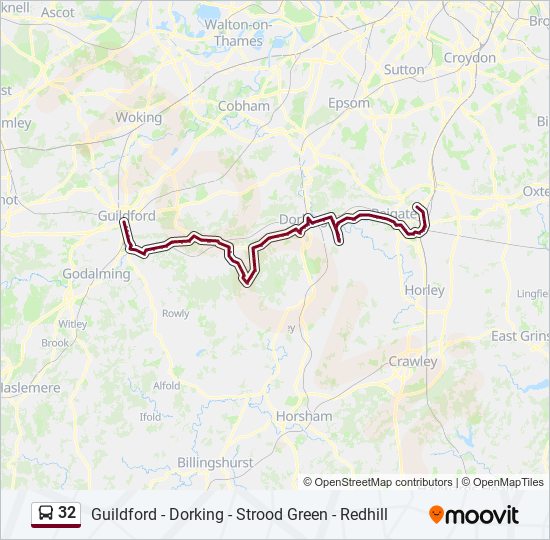 32 Route: Schedules, Stops & Maps - Guildford (Updated)