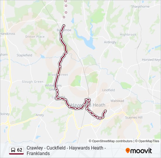 62 Route: Schedules, Stops & Maps - Haywards Heath (Updated)