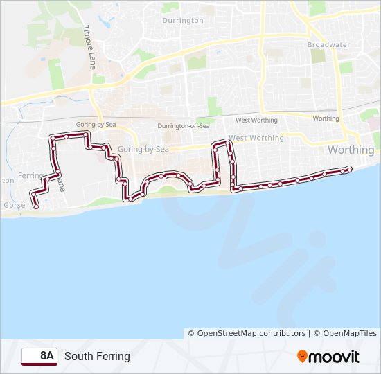 8a Route: Schedules, Stops & Maps - South Ferring (Updated)