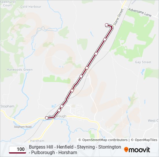 100 Route: Schedules, Stops & Maps - Adversane (Updated)