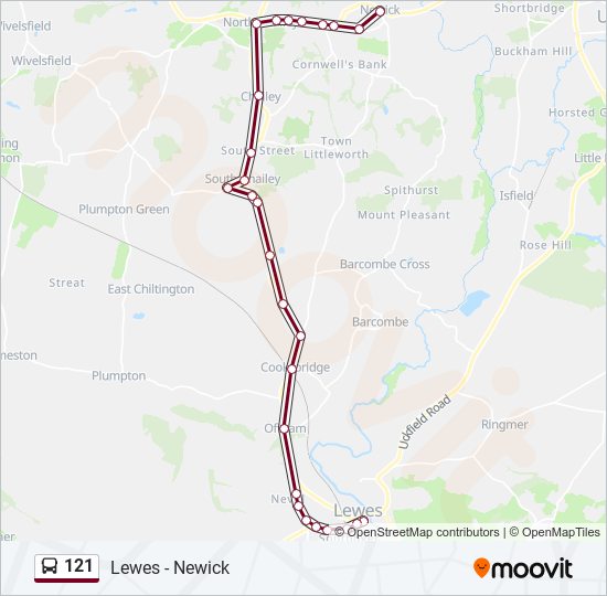 121 Route: Schedules, Stops & Maps - Newick (Updated)
