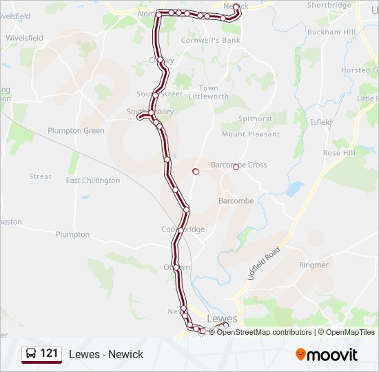 121 Route: Schedules, Stops & Maps - Newick (Updated)