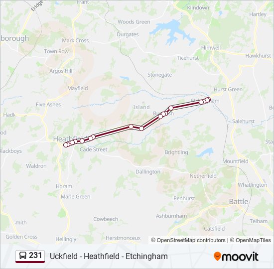 231 Route: Schedules, Stops & Maps - Heathfield (Updated)