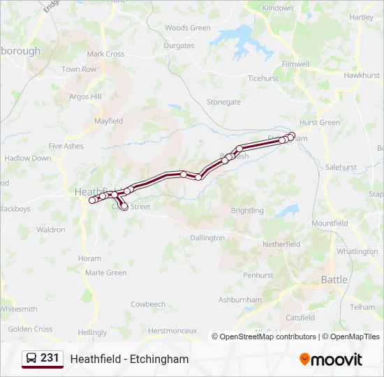 231 Route: Schedules, Stops & Maps - Heathfield (Updated)