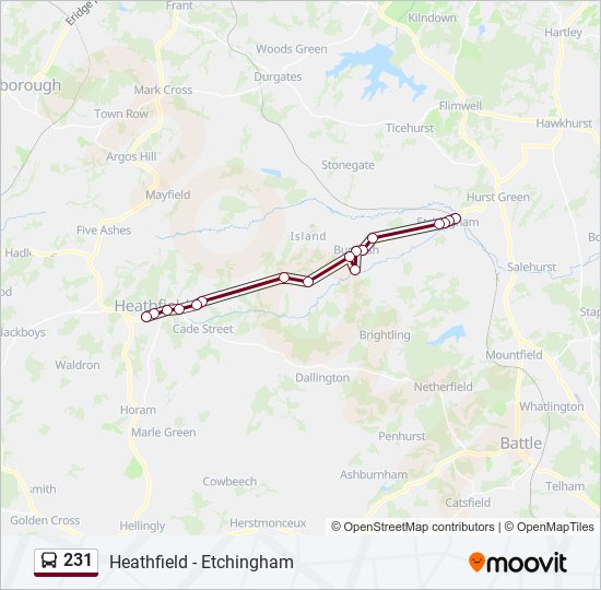 231 Route: Schedules, Stops & Maps - Etchingham (Updated)