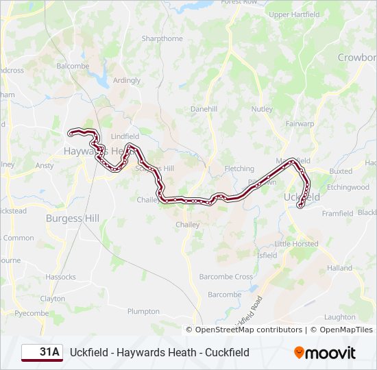 31a Route: Schedules, Stops & Maps - Cuckfield (Updated)