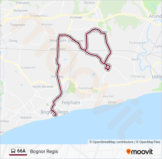 66A Route: Schedules, Stops & Maps - Bognor Regis (Updated)