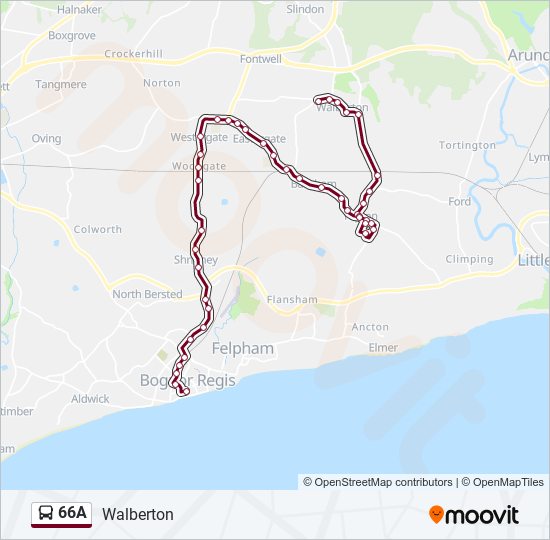 66a Route: Schedules, Stops & Maps - Walberton (Updated)