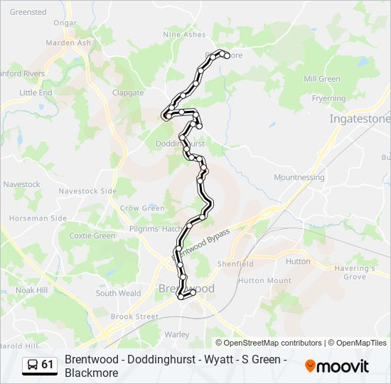 61 Route: Schedules, Stops & Maps - Brentwood (Updated)