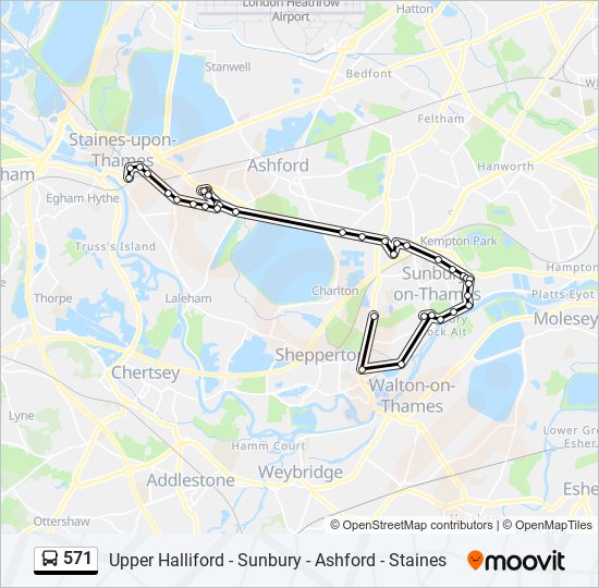 571 Route: Schedules, Stops & Maps - Staines (Updated)