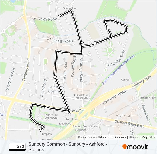 572 Route: Schedules, Stops & Maps - Sunbury (Updated)