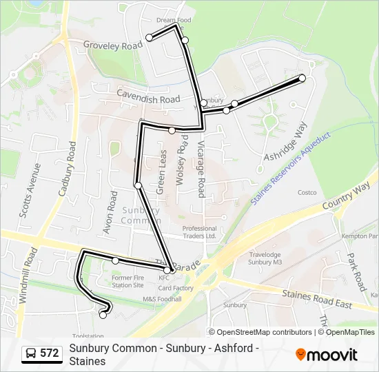 572 Route: Schedules, Stops & Maps - Sunbury (Updated)