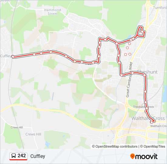 242 Route: Schedules, Stops & Maps - Cuffley (Updated)