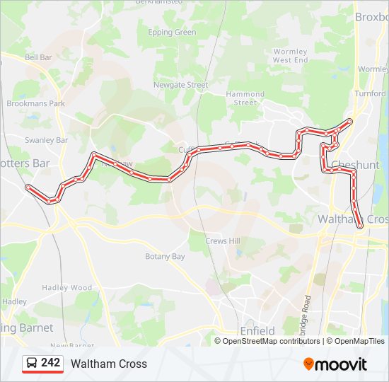 242 Route: Schedules, Stops & Maps - Waltham Cross (Updated)