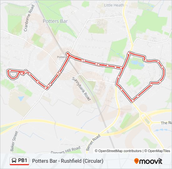 PB1 Route: Schedules, Stops & Maps - Potters Bar (Updated)